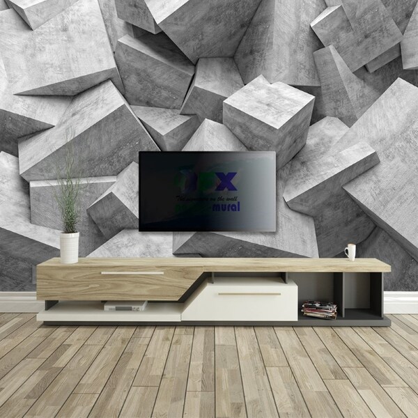 3d Concrete Wallpaper - Etsy