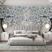 Custom Wallpaper 3D Embossed White Flowers Tree Wallpaper Wall Mural ...