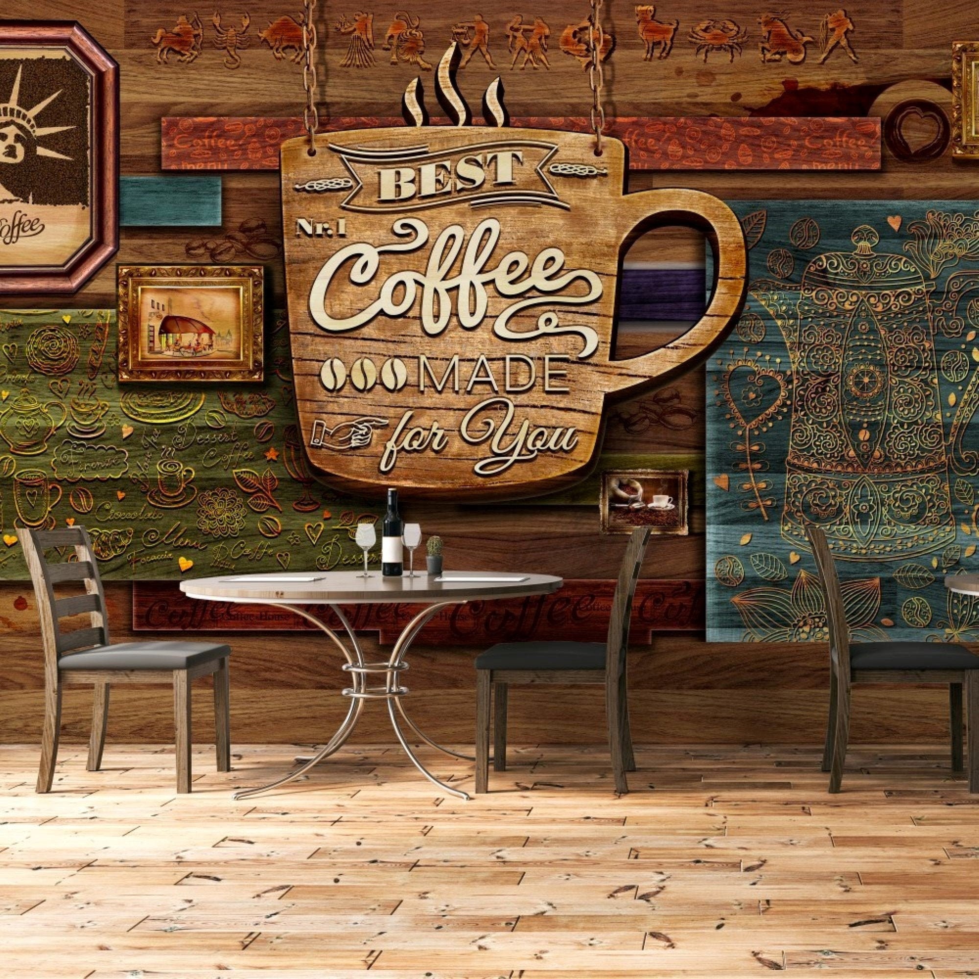 Coffee Wall Mural Wallpaper Cafe Shop Wallpaper - Etsy