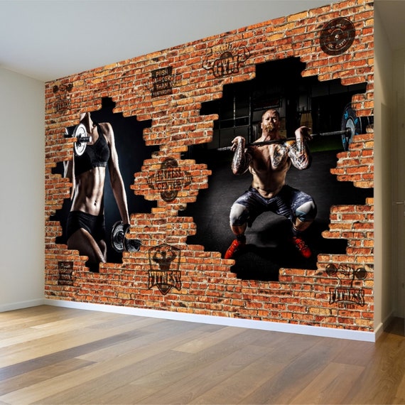 3D Wallpaper for Gym - Etsy