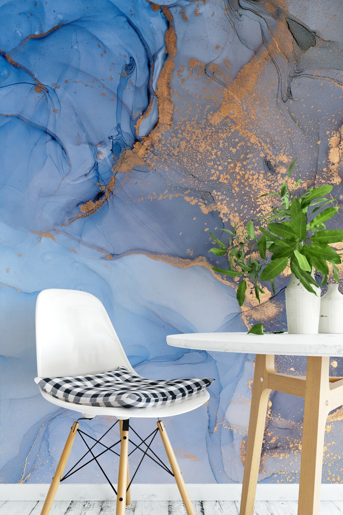 Blue Marble Design Wallpaper Wall Mural | Etsy