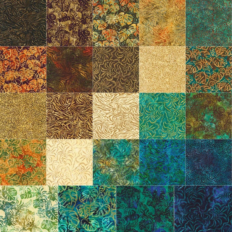 Jungle Dreams Redwood Artisan Batik - Priced/sold by the Half-yard - Etsy