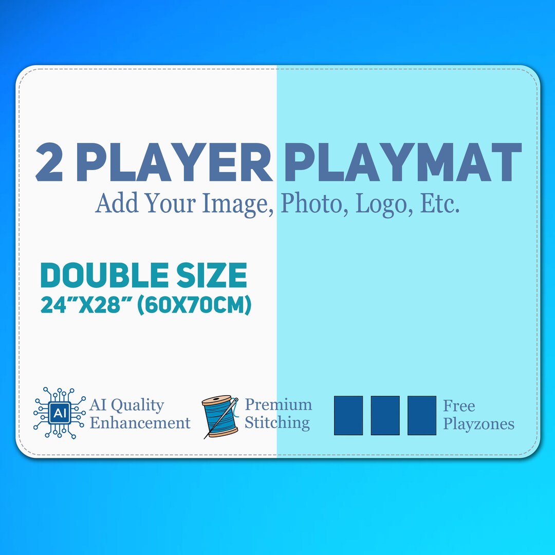 2 Player CUSTOM Playmat, Large Double TCG Play Mat, Xxl Customizable ...