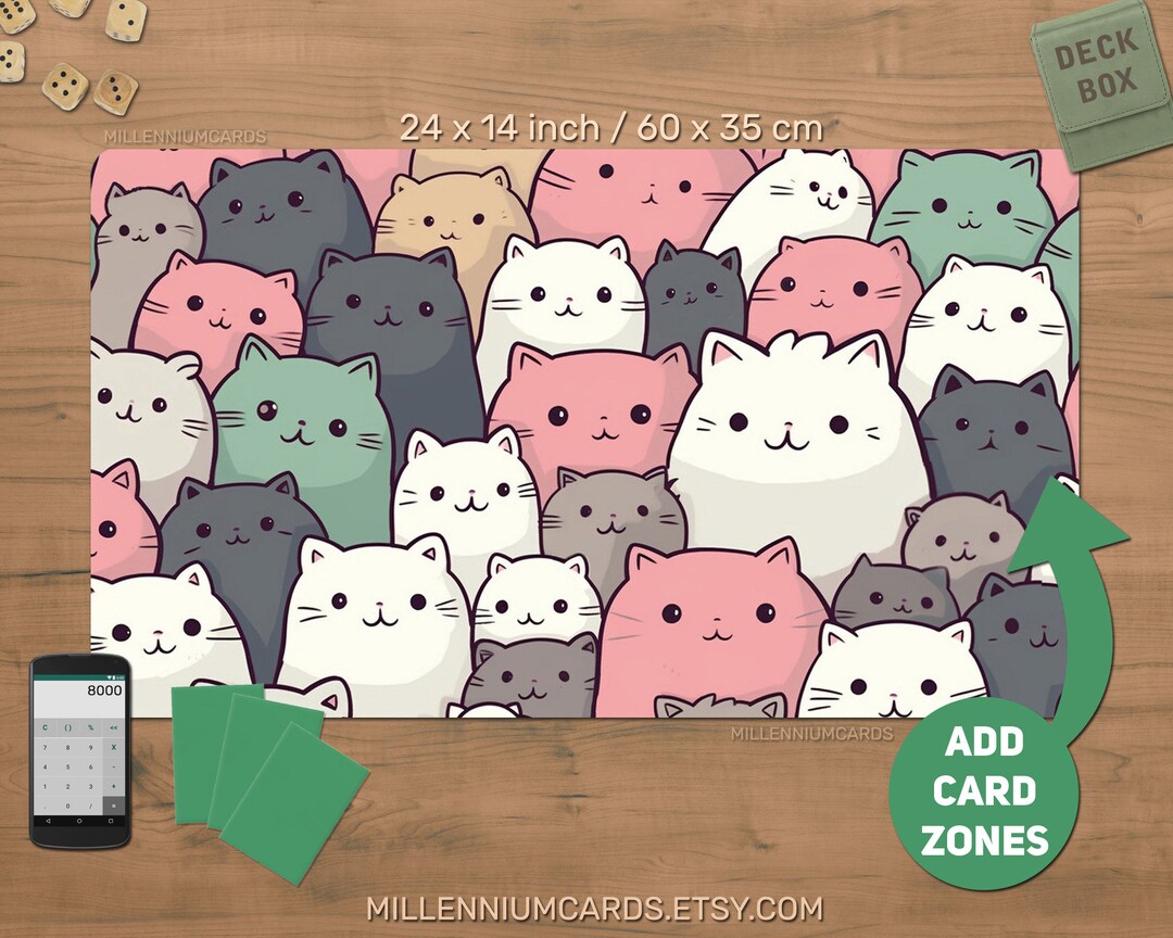 Kawaii Kittens Playmat for TCG Personalized Anime Cute Cats - Etsy