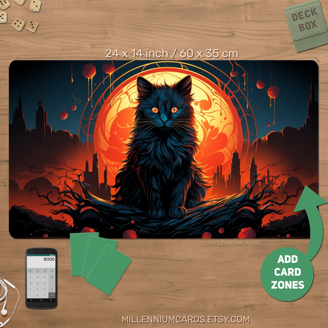 Black Cat Playmat for TCG Personalized Dark Kitten Anime - Etsy