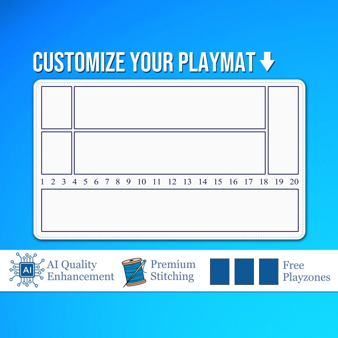 CUSTOM Playmat WITH Playzones - 14"x24" 35,5X60 Cm - Print Your Image ...