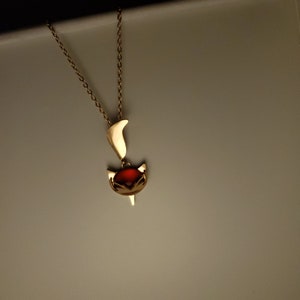 Asian Trending Necklace, Red Fox Pendant Necklace, Titanium Gold ...