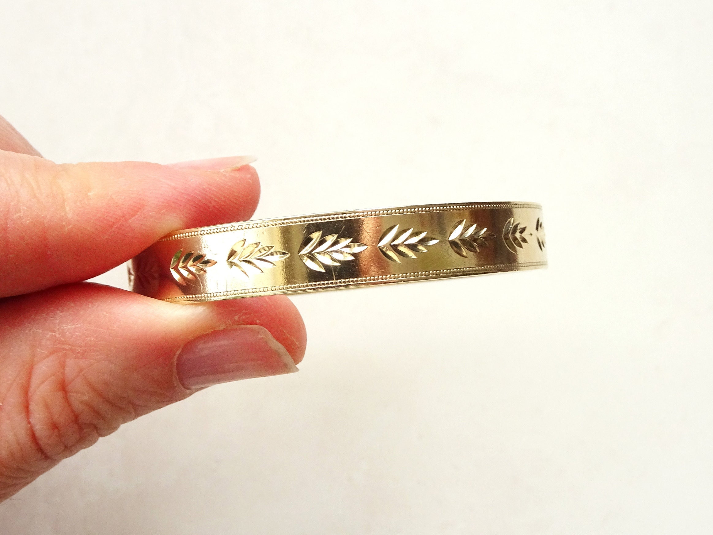 Solid 9ct Gold Childs Bangle Gold Baby Bangle Heavy Gold Bangle Gold ...