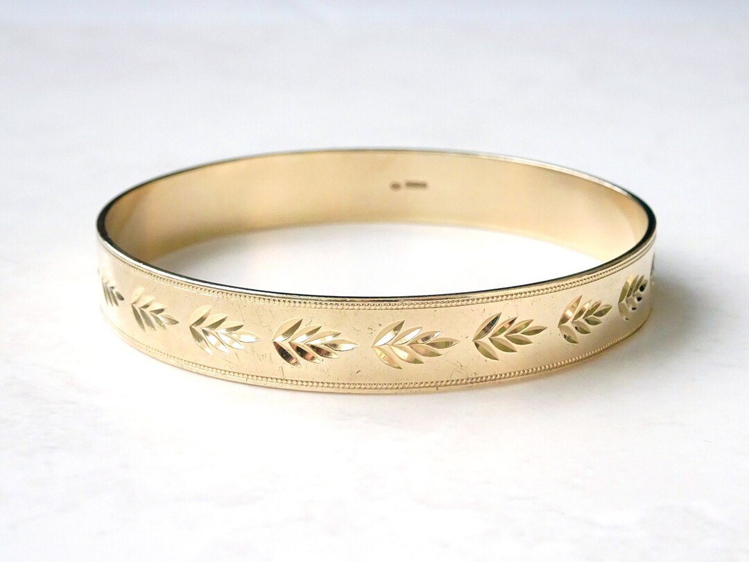 Solid 9ct Gold Childs Bangle Gold Baby Bangle Heavy Gold Bangle Gold ...