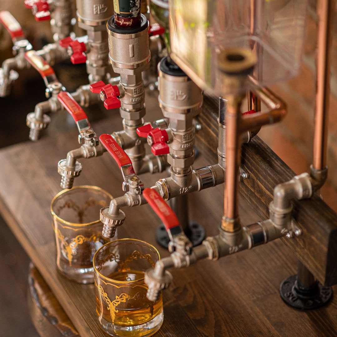 Vintage Inspired Industrial Alcohol Dispenser, Cocktails Mixer Stand ...