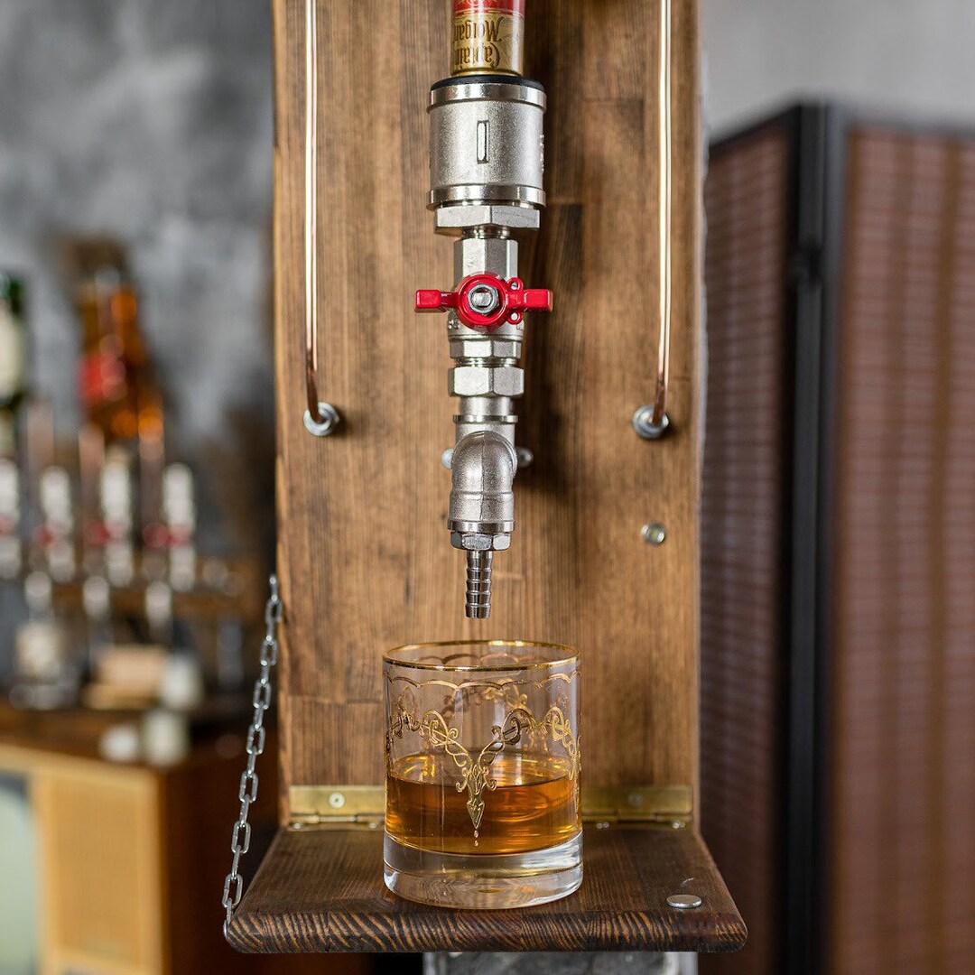 Wall Liquor Dispenser, Bourbon Stand for Home Bar, Unique Gifts for Men ...