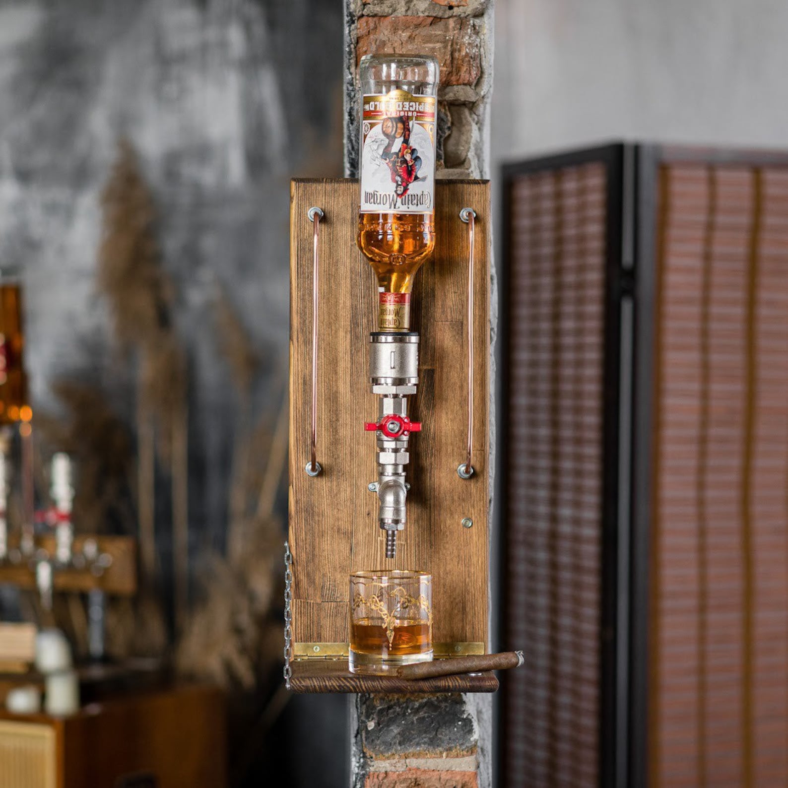 Wall Dispenser for Alcohol Whiskey Stand for Home Bar - Etsy