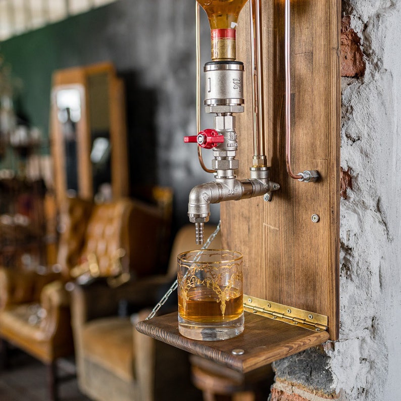 Wall Dispenser for Alcohol Whiskey Stand for Home Bar - Etsy