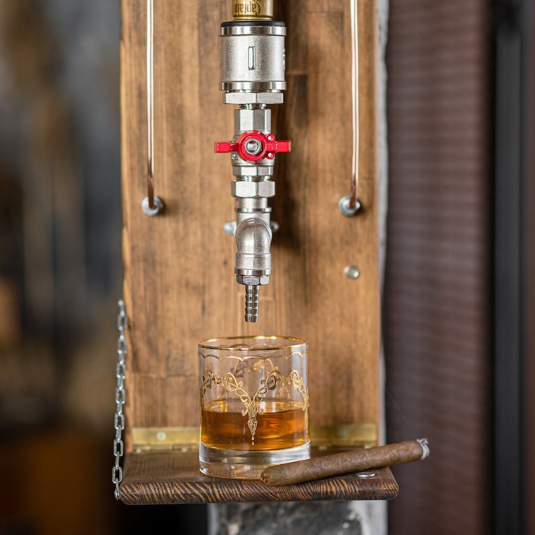 Alcohol Dispenser, Steampunk Pipe Liquor Dispenser, Wall Mount Drinks ...