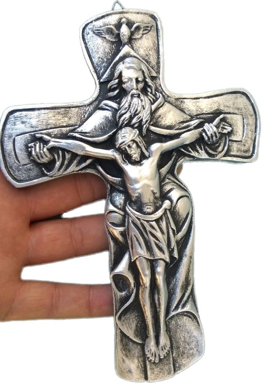 Wall Hanging Cross Silver Holy Trinity Father Son Holy Spirit - Etsy