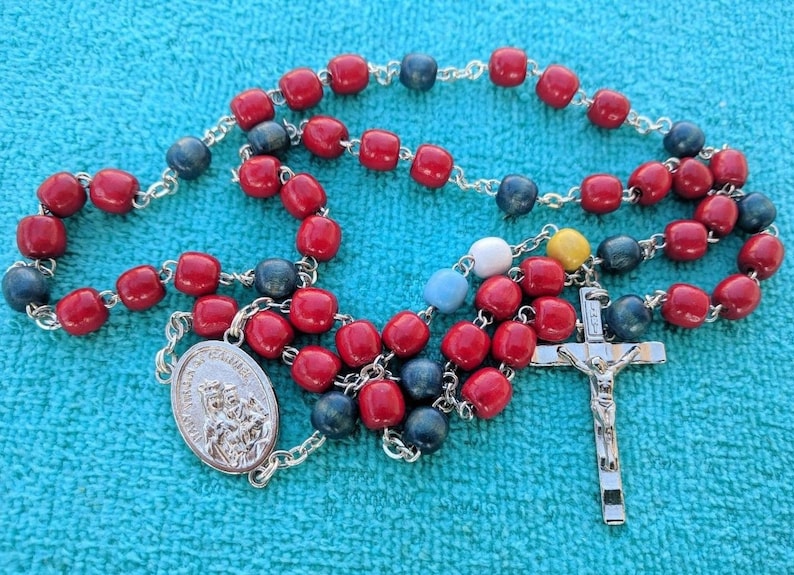 Holy Souls in Purgatory Rosary | 13 Virtues of Mary | Handmade Wood ...
