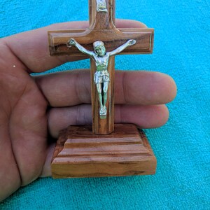 Standing Cross Crucifix OLIVE Wood Table Desk Crucifix 4.7 and 3.9 ...