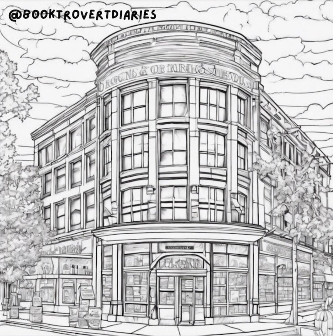 Barnes and Noble coloring Page, Downloadable - Etsy