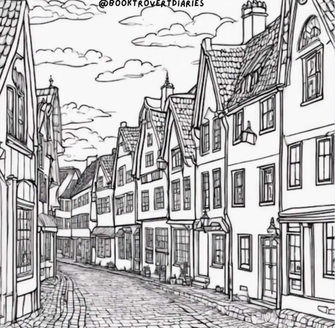 Denmark Town downloadable Coloring Page - Etsy