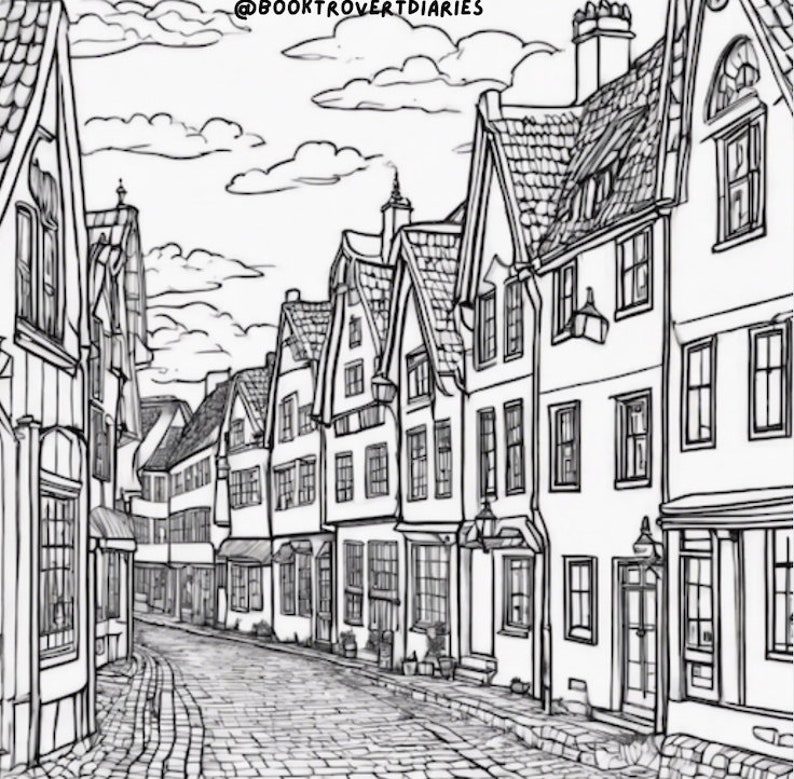 Denmark Town downloadable Coloring Page - Etsy