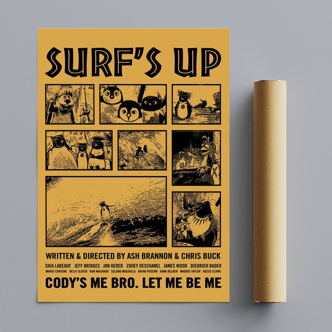 Surf's up Movie Poster, Movie Wall Art Digital Print, Custom Movie ...