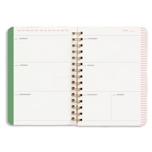 Polka Dot Weekly Planner, Pink Polka Dot Undated Planner, Pink Weekly ...