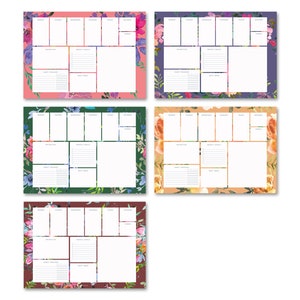 Weekly Planner, Floral Watercolour Weekly Notepad, to Do, Habit Tracker ...