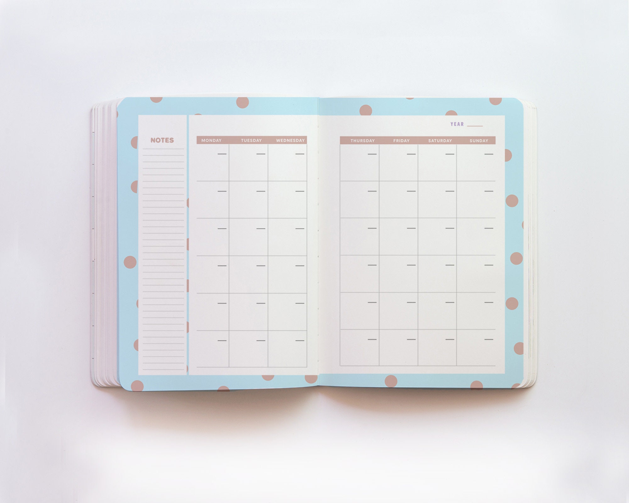 Undated Weekly Planner Weekly Diary Colourful Dotted Undated - Etsy UK