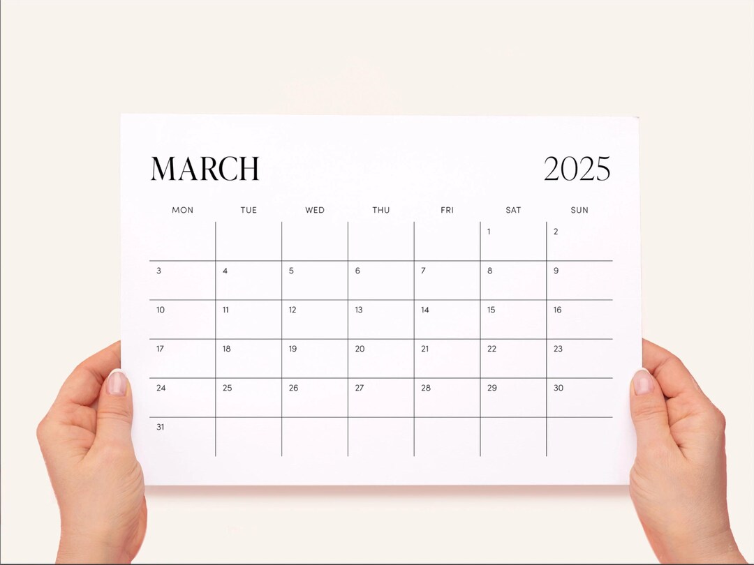 2025 Minimalist Printable Wall Calendar Planner, A3, A4, A5 Digital ...