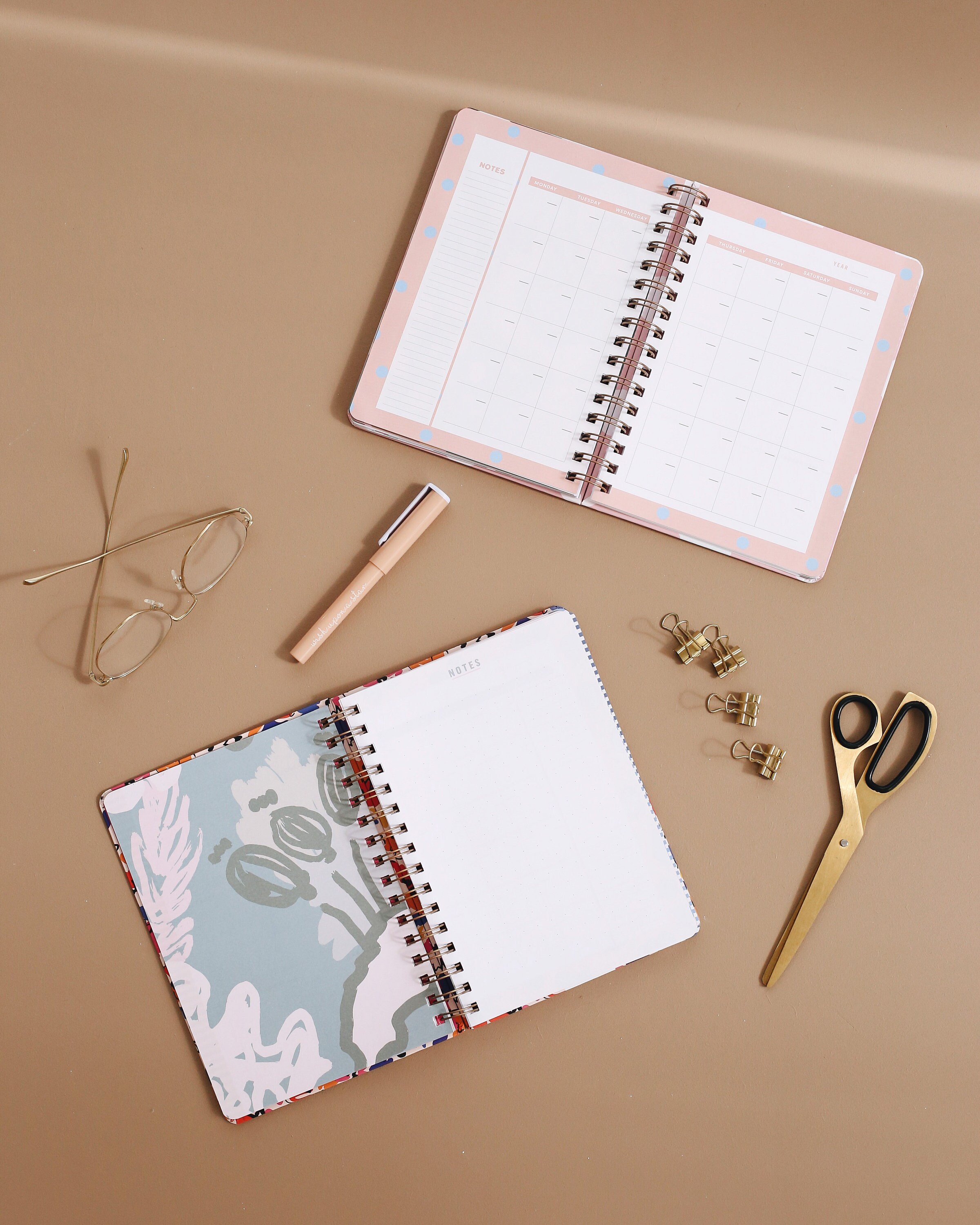 Weekly Planner Pink Floral Diary Undated Weekly Planner | Etsy