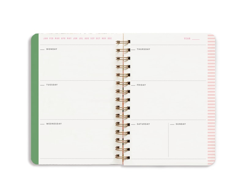 Weekly Planner Pink Floral Diary Undated Weekly Planner | Etsy