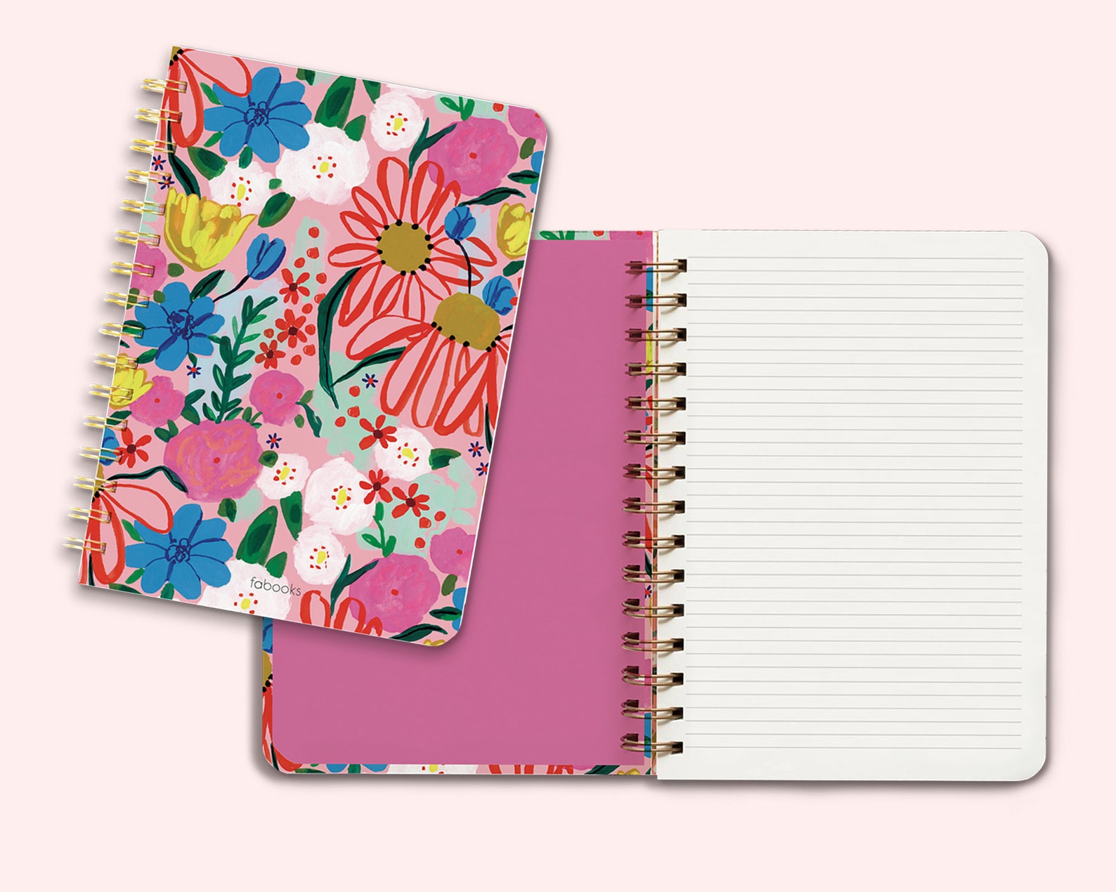 Pink Floral Notebook Lined Hardcover Notebook Spiral - Etsy UK