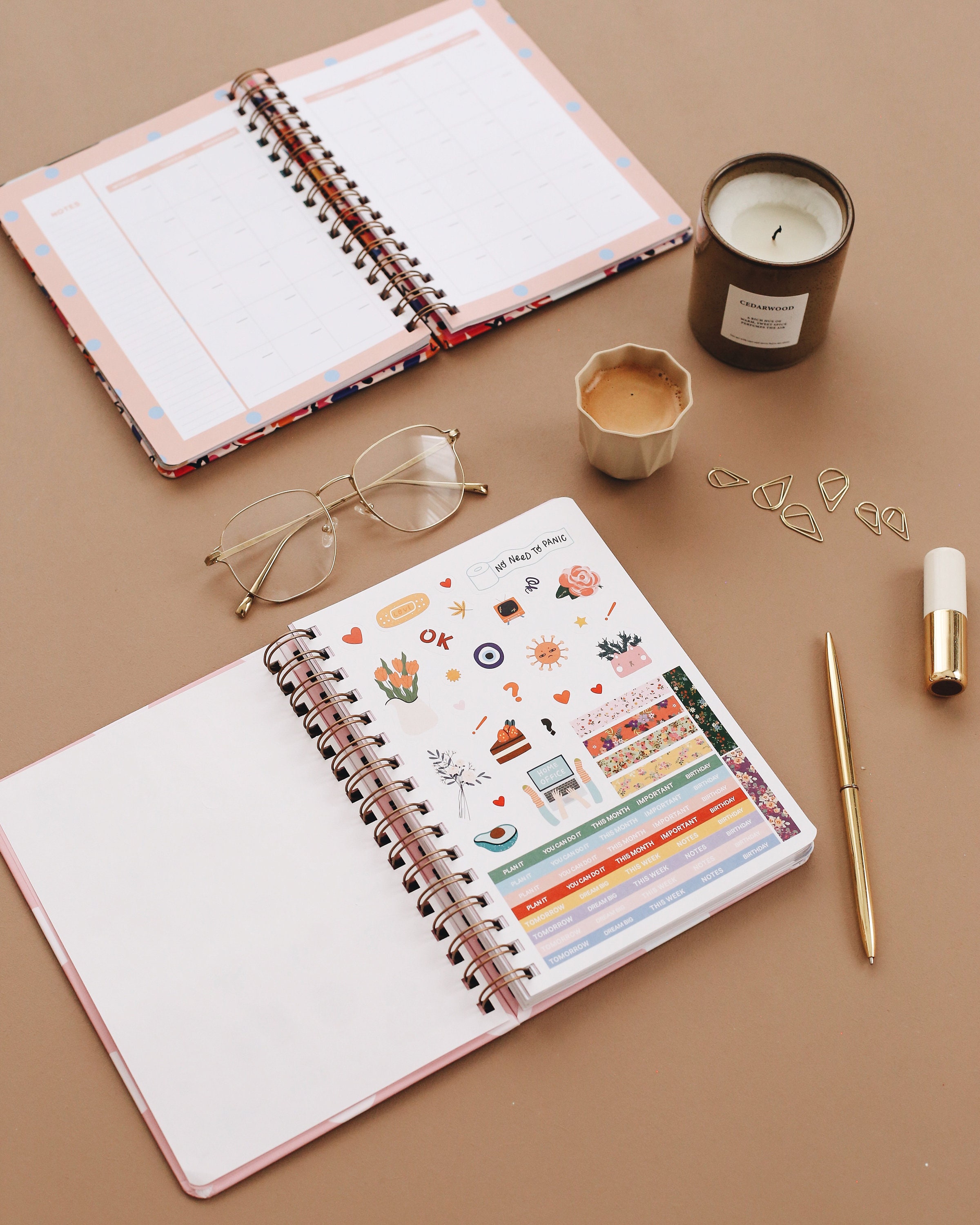 Weekly Planner Pink Floral Diary Undated Weekly Planner | Etsy