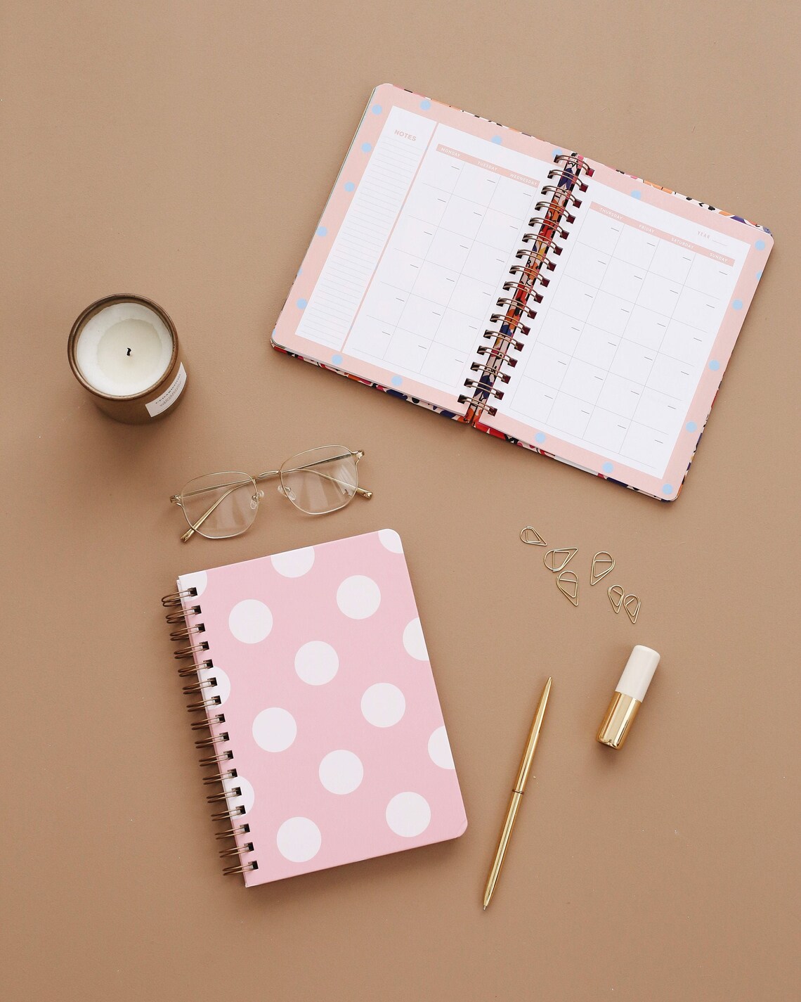 Polka Dot Weekly Planner Pink Polka Dot Undated Planner Pink - Etsy UK