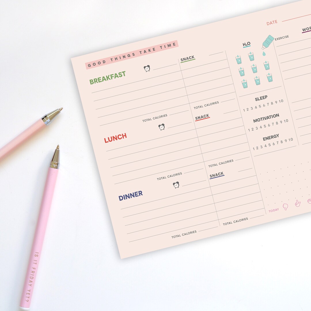 Food and Fitness Journal, Health Tracker, Workout Planner, Daily ...