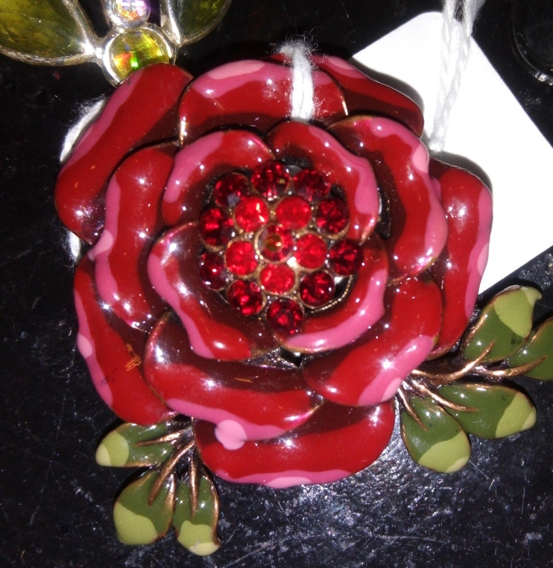 Red Rose Brooch - Etsy
