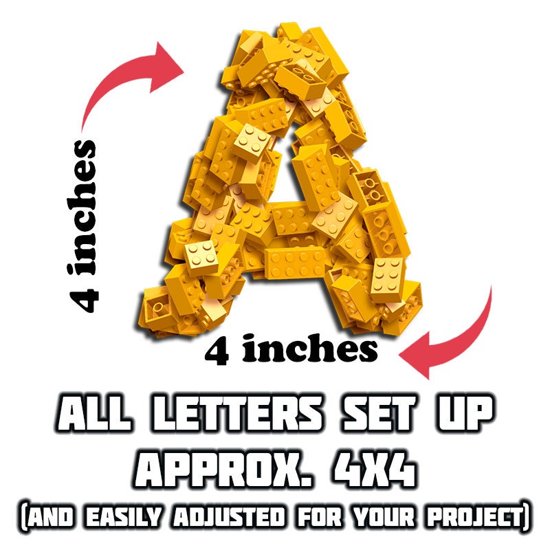 Yellow Brick Letters Block Alphabet Transparent PNG and PDF Files ...