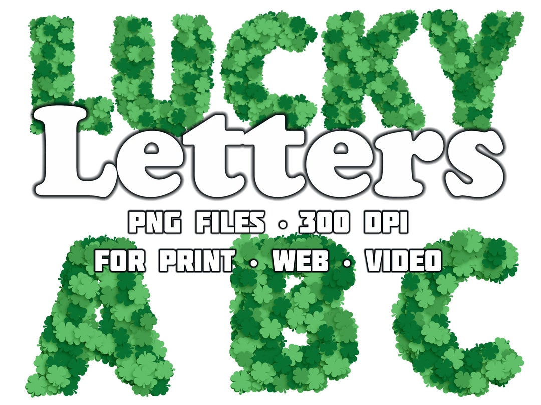 St Patrick's Day Letters | Shamrock Letters | Lucky Letters | PNG ...