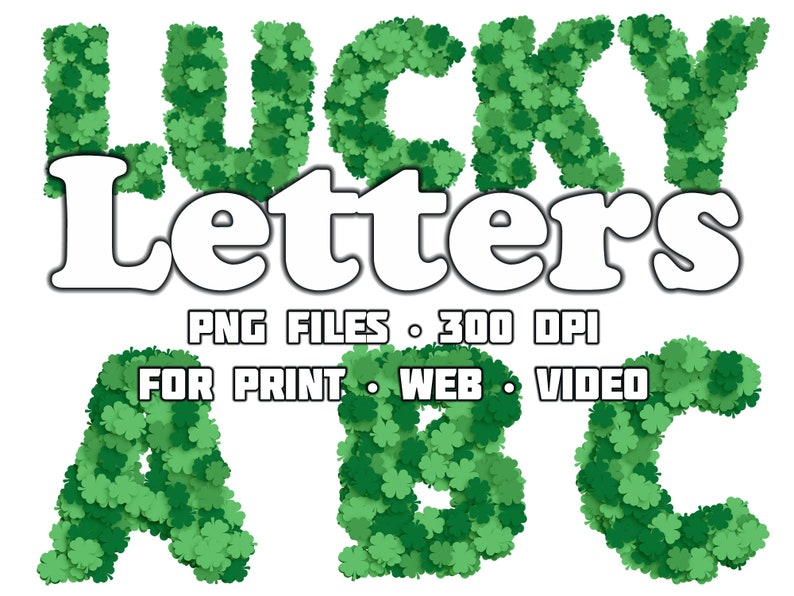 St Patrick's Day Letters | Shamrock Letters | Lucky Letters | PNG ...