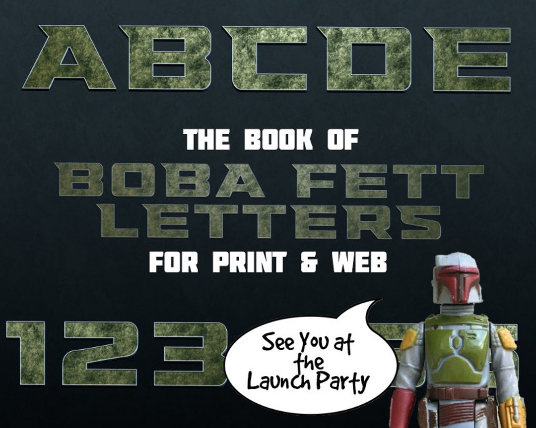 Predesigned Boba Fett Letters, Digital, Sublimation, Printable, PNG ...