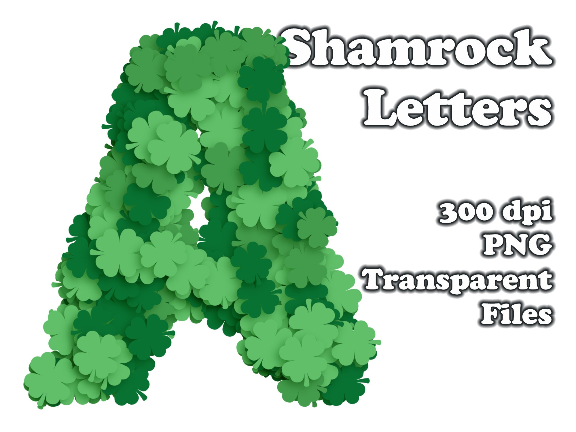 St Patrick's Day Letters Shamrock Letters Lucky Letters PNG Alphabet ...