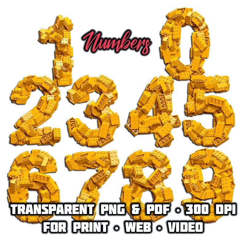 Yellow Brick Letters Block Alphabet Transparent PNG and PDF Files ...