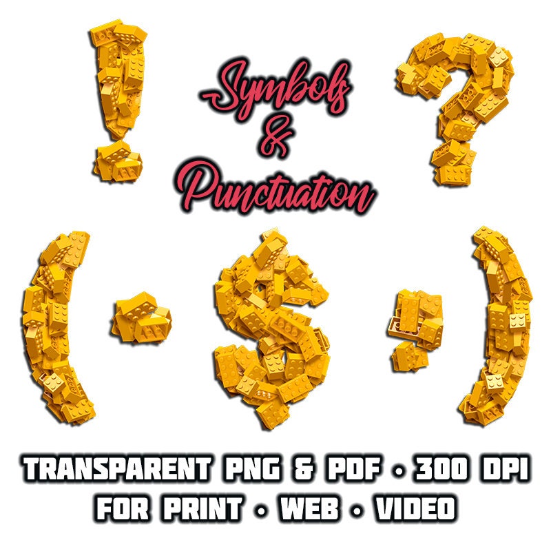 Yellow Brick Letters Block Alphabet Transparent PNG and PDF Files ...