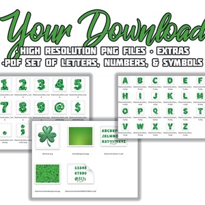 St Patrick's Day Letters | Shamrock Letters | Lucky Letters | PNG ...