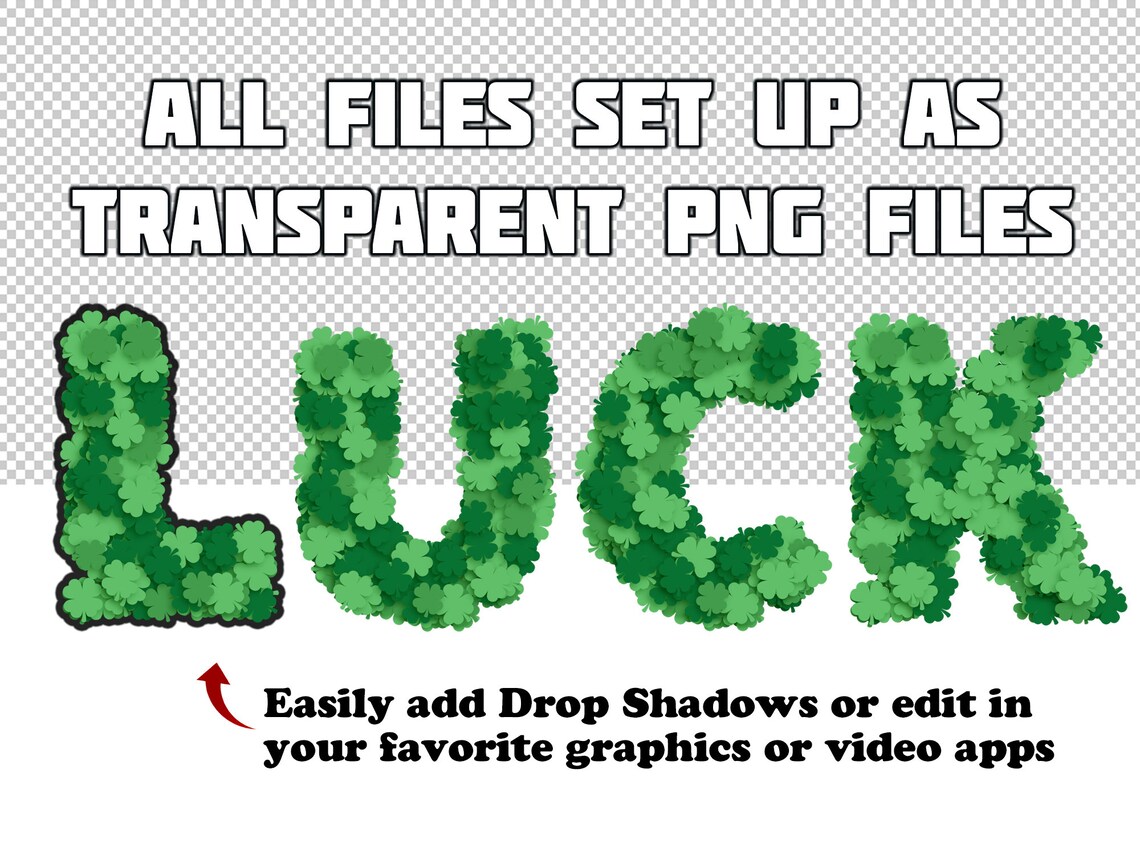 St Patrick's Day Letters Shamrock Letters Lucky Letters PNG Alphabet ...