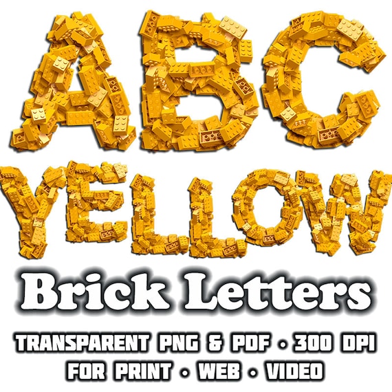 Yellow Brick Letters Block Alphabet Transparent PNG and - Etsy