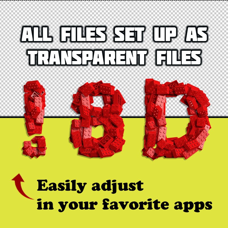 Red Brick Letters Block Alphabet Transparent PNG and PDF Files ...