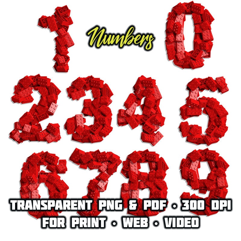 Red Brick Letters - Block Alphabet - Transparent PNG and PDF Files ...