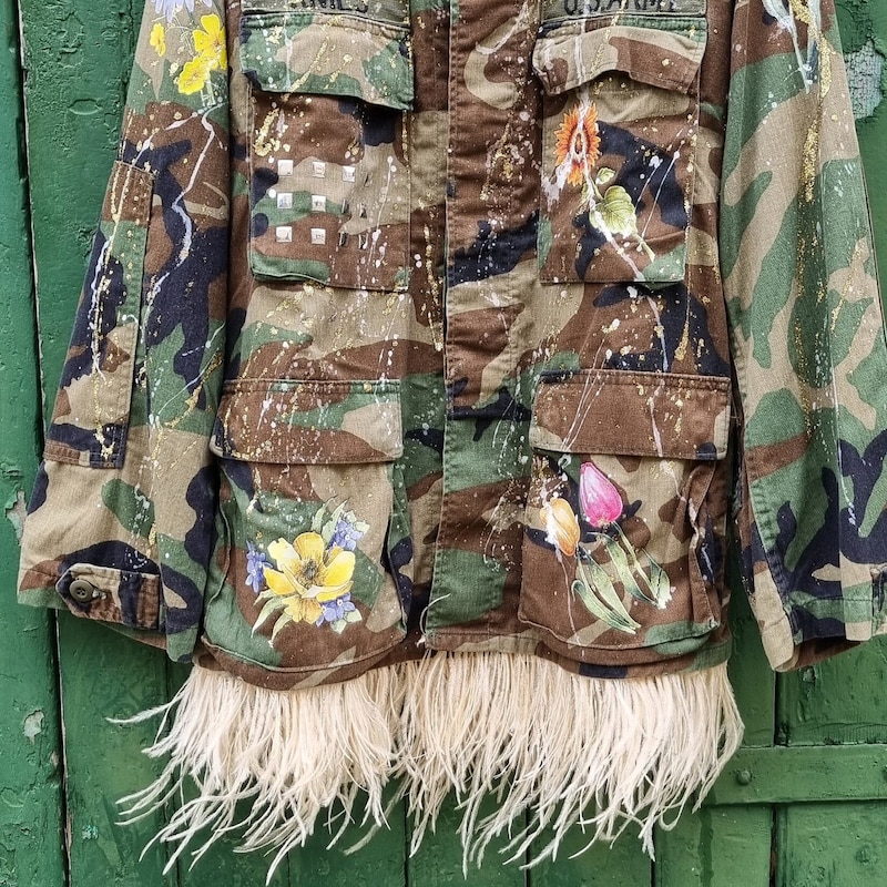 Painted Camo Jacket - Etsy