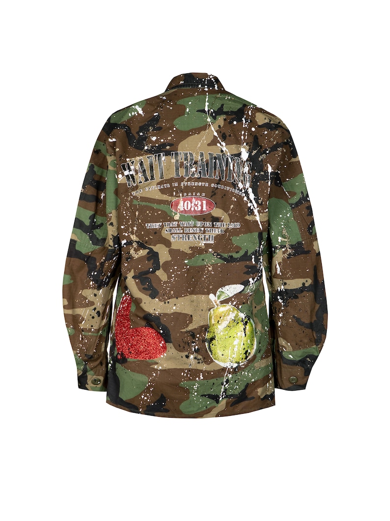 Camouflage Jacket, Upcycled Custom, Hand Painted, Fashion Camo Chic ...